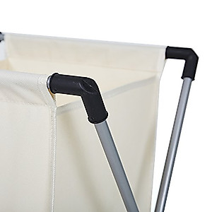 Dporticus Single Basket Floding Laundry Hamper with X-Frame for Apartment Home College Use
