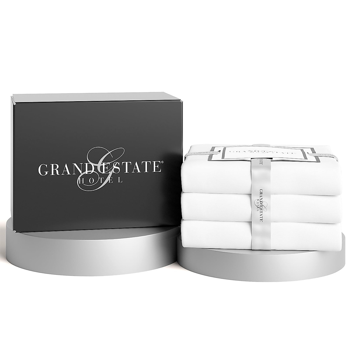 GRAND ESTATE HOTEL Full Size Flat Sheet Bulk, Arctic White Cotton-Rich Hotel Quality Top Bed Sheets, Luxury Feel, Wrinkle-Resistant, Soft & Silky Sateen Sheets for Hotel, Spas, Salons, Hospital