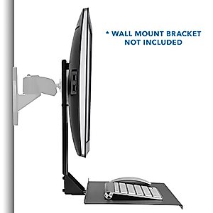 Mount-It! Monitor and Keyboard Wall Mount, Standing Workstation VESA Keyboard Tray Platform, 26 Inch Wide Platform with Surface for Mouse Pad (MI-7917)