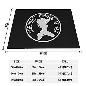 NUTTAG I Support Single Moms Throw Blanket Lightweight 80x60 Inches Fleece Throw Blankets for Bed Couch Living Room All Seasons Air-Conditioning Quilt