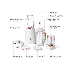 GenericBeautiful Personal Blender Set with 12 Pieces, 240 W, White Icing by Drew Barrymore