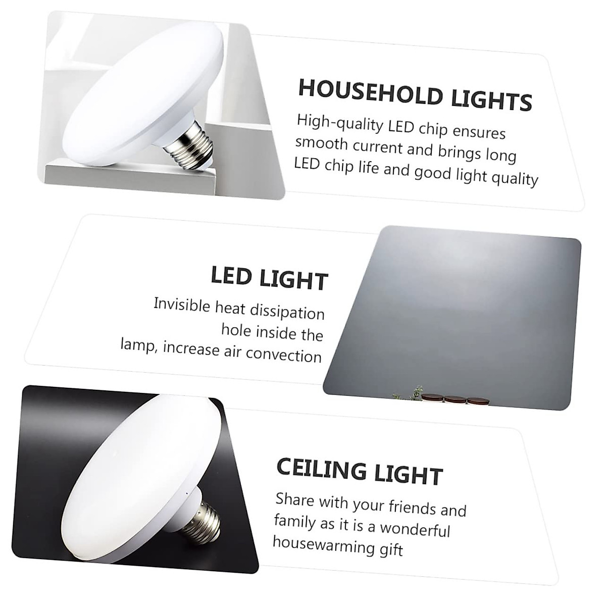 VILLCASE 2 Pcs Led Flying Saucer Light Flush Mount Ceiling Lights Modern Ceiling Lights DIY Pendant Light Led Ceiling Lamp Led Lanterns Led Light Aluminum Alloy White Shine E27 Single Light