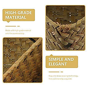 YARNOW Woven Shelf Baskets Storage Baskets Seagrass Wicker Baskets Makeup Holder Organizer Divided Storage Bins Box Container Sundries Organizer Cosmetic Storage Box for Bedrooms Home