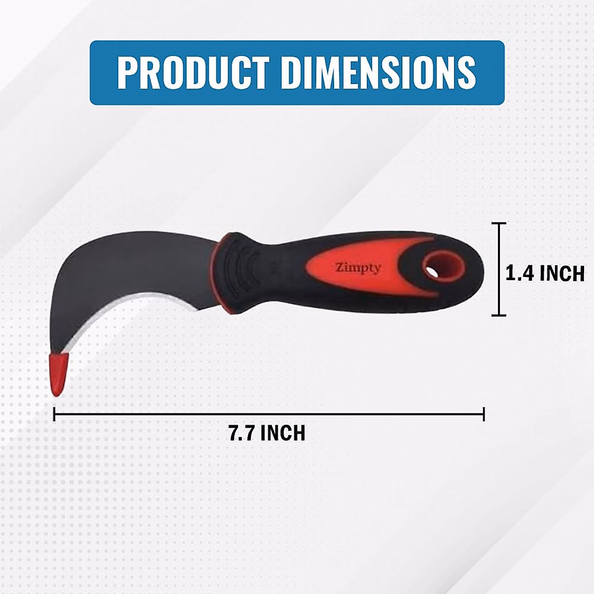 Zimpty ZY325 2PCS Tools Flooring Linoleum Knife with SK-5 Hardened Carbon Steel Blade and Soft Non-Sticky Rubber Handle for Cutting Carpet, Vinyl Flooring,laminate knife, Linoleum, Wallpaper (2)