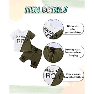 18 24 Months Boy Clothes Toddler Baby Boy Outfits Summer Clothes Set Cute Mamas Boy T-Shirt Cotton Bermuda Shorts Baby Boy Clothes 18-24 Months