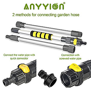 Anyyion 51-Inch Car Wash Brush with 10-Inch Soft Bristle, On/Off Switch for Car Truck Boat Washing Brush, Perfect for Cleaning House Siding, Auto Cars, Trucks, SUV, RV, Floors and More!