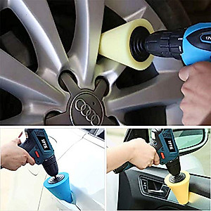 Car Buffers and Polishers Kit for Drill, 14Pcs Drill Polishing Wheel Foam Ball Buffing Pads Sponge Ball for Automotive Car Wheels Hub Care, Metal, Plastic, Ceramic and Glass