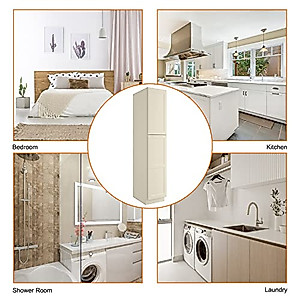 96" Kitchen Pantry Storage Cabinet - Modern Tall Storage Cabinet,4 Doors & 5 Adjustable Shelves, Freestanding Utility Cupboard for Kitchen, Living Room, Dining Room