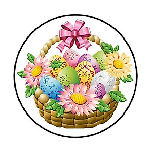 48 pcs Easter Basket Flowers​​​​ Stickers Envelope Seals Labels Round Tags, Stamps Sticker for Gift Cards, Envelopes, Boxes for Holiday, Birthday, Christmas