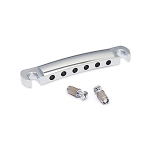 Metallor Tune-O-Matic Style Guitar Stop Bar Tailpiece for LP Les Paul SG Style Electric Guitar Parts Replacement Chrome.