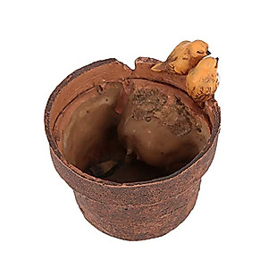 Cabilock Exquisite 1PC Resin Bonsai Flower Pot Miniature Handmade Vase Succulent Flower Plant Storage Container Lifelike Microlandscape Flowerpot Decor for Garden Balcony Park Yard Bird Style