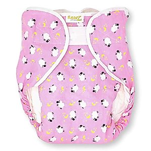 Rearz - Omutsu Bulky Fitted Nighttime Cloth Diaper (Pink - Sheep) (Small/Medium)