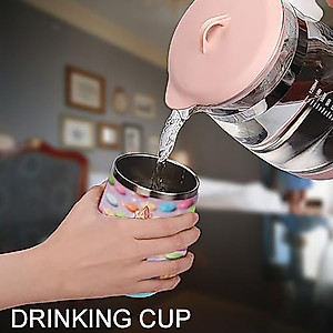 WYUSPGK 304 Stainless Steel Insulated Cup, Many Colored Ice Cream Print Smooth Rim, Durable & Reusable - Perfect for Office, Home, And Travel