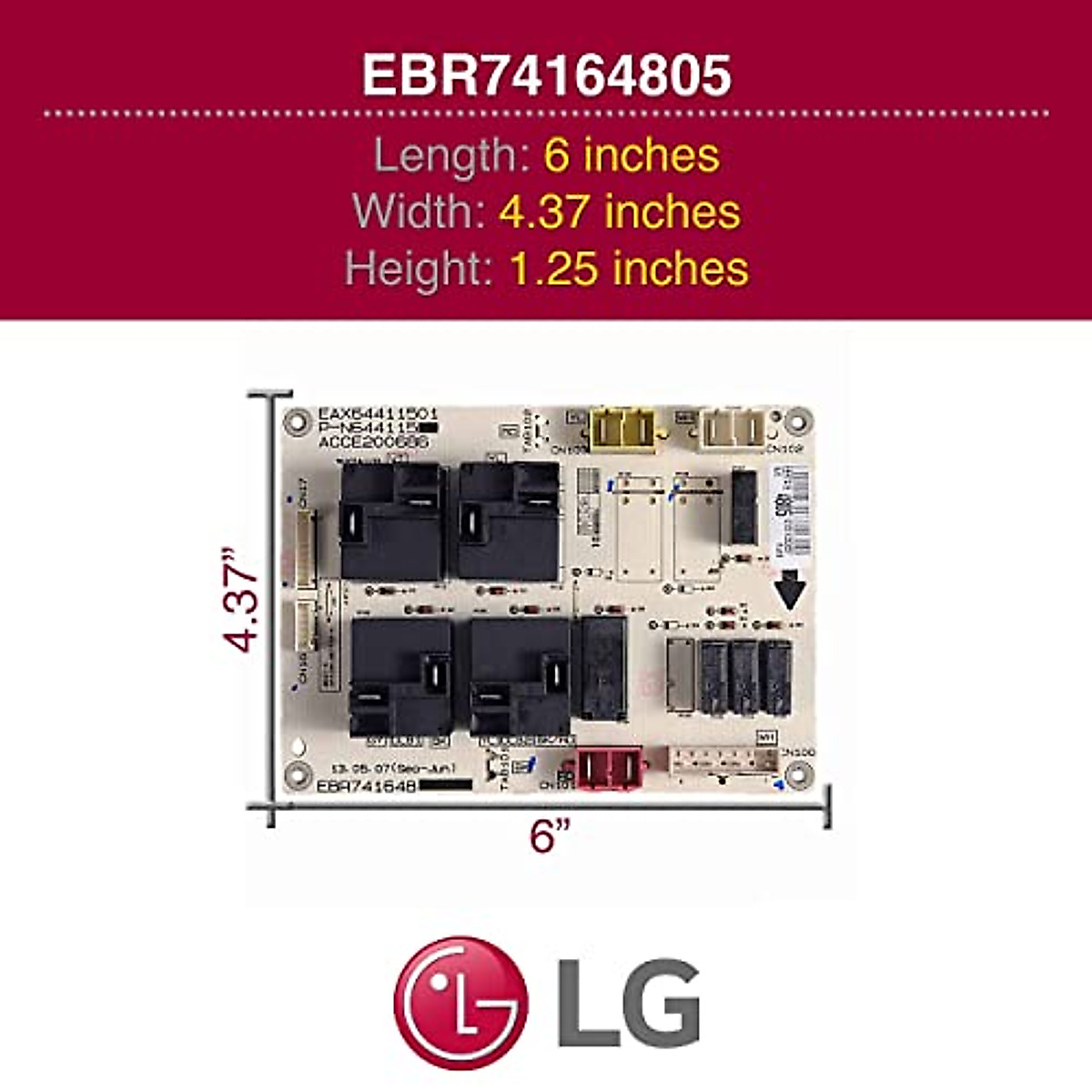 LG EBR74164805 Genuine OEM Relay Control Board for LG Range/Stove/Ovens
