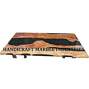 Handmade Epoxy Table Live Edge Wooden Table Epoxy Resin River Table Natural Wood Dining table Natural Epoxy Table Resin Table