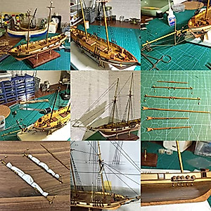 GAWEGM Wooden Ship Model Building Kits for Adults - 1/96 Scale Harvey 1847 Model Ships Assembled with Metal Accessory, for Collection, Teaching Exhibition, Ship Model Hobby, Assemble Expert