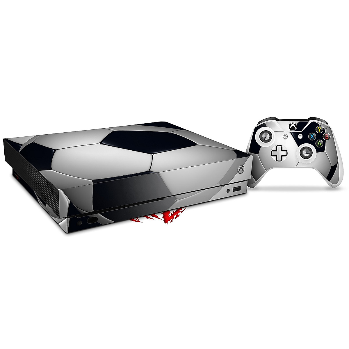 WraptorSkinz Decal Vinyl Skin Wrap Compatible with Xbox One X Console and Controller - Soccer Ball