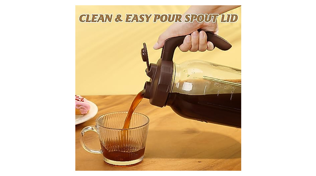 SOLIGT Cold Brew Coffee Maker Mason Jar Set - 64oz Iced Coffee & Tea