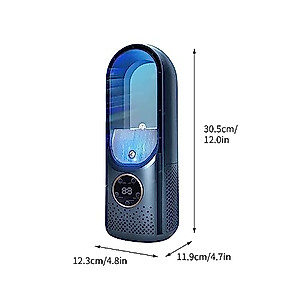 USB Leafless Fan - Portable Air Conditioner Multifunctional Timing Conditioning Fan, Household Dormitory Office Desktop Humidification Electric Fan, for Travel Camping (Blue)