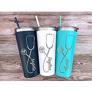 AVITO 22 oz Personalized Nurse Gift, Laser Engraved Nurse Tumbler with Stethoscope, Doctor Tumbler, Doctor Gift, RN Nurse Graduation, Nursing Student