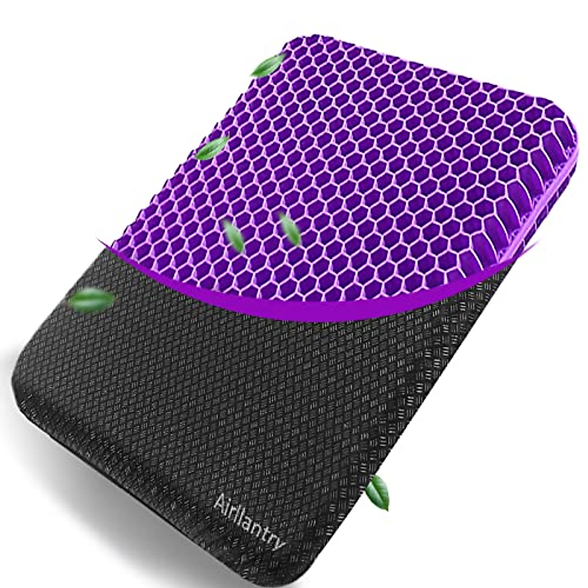 Airllantry Purple Gel Seat Cushion, Gel Seat Cushion for Long Sitting– Back Pain, Sciatica, Tailbone Pain Relief Pad, Seat Cushion for Office Chair, Wheelchair Cushion, Car Cushion, Long Trips