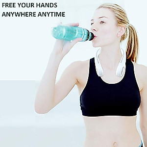 Bladeless Neck Fan with 360° Airflow, Portable Hands-Free Small USB Fan - Rechargeable Battery Operated Personal Mini Cooling Fan, Perfect for Kids, Office, Travel, Sports, Household, Outdoor (White)