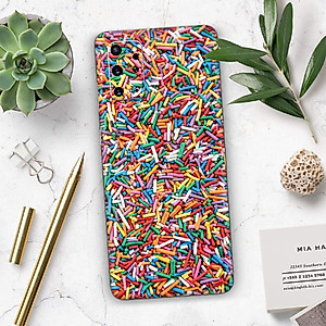 DesignSkinz Colorful Candy Sprinkles Protective Vinyl Decal Wrap Skin Cover Compatible with The Samsung Galaxy S20 (Screen Trim & Back Glass Skin)