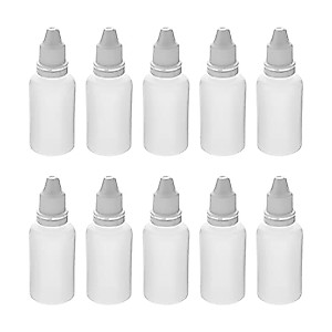 Othmro 1oz PE Lab Eye Plastic Dropper Bottles 20pcs, 30ml Squeezable Eye Liquid Dropper Thin Mouth Via of Liquid Sample Seal Storage Bottle with Childproof White Cap