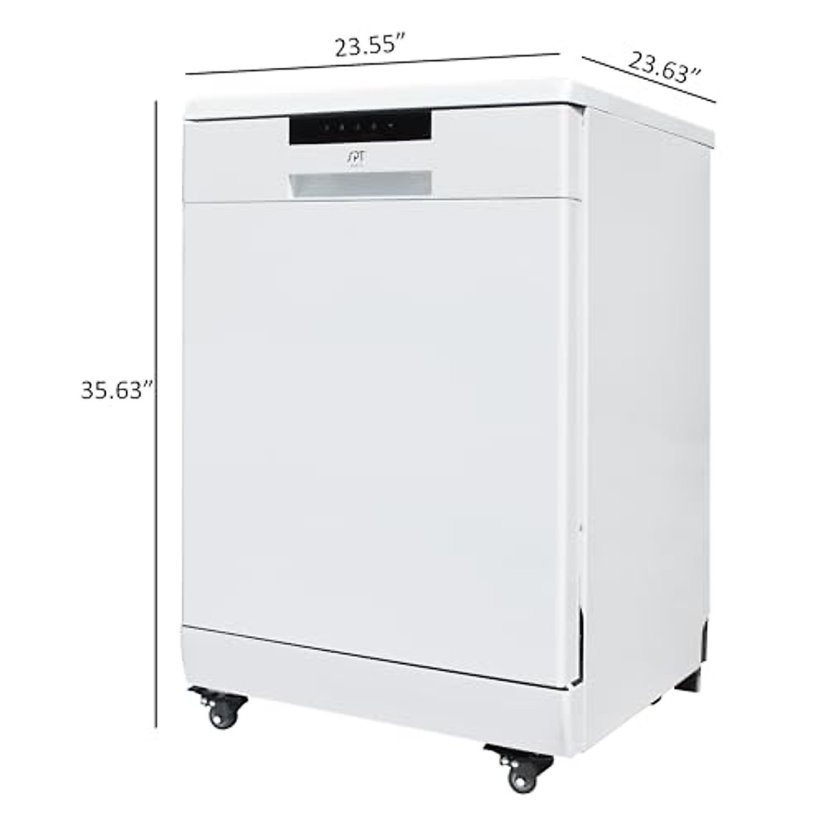 SPT SD-6513WB 24″ Wide Portable Dishwasher with ENERGY STAR, 6 Wash Programs, 10 Place Settings and Stainless Steel Tub – White