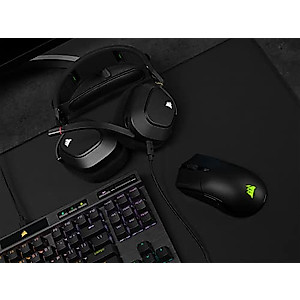 Corsair HS80 RGB WIRELESS Premium Gaming Headset with Dolby Atmos Audio (Low-Latency, Omni-Directional Microphone, 60ft Range, Up to 20 Hours Battery Life, PS5/PS4 Wireless Compatibility) Black