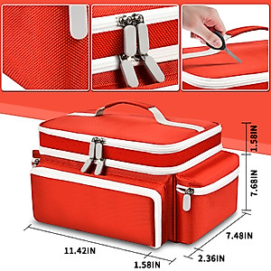 Large Medicine Organizer Bag Box - Empty First Aid Kits Bags for Emergency. Pill Bottle Storage Container, Medical Supplies Case for Home, Travel, Outdoor, Office, Car, Camping, Hiking, Boating