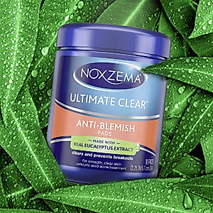 Noxzema Ultimate Clear Face Pads Clears & Prevents Acne Anti-Blemish Made with Over 60% Alcohol 90 Count, Pack of 6