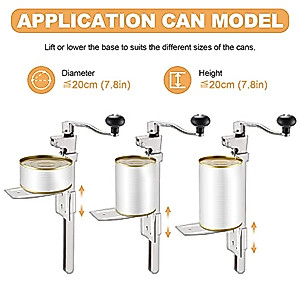 Commercial Can Opener Heavy Duty Manual Table Can Opener Industrial Manual Can Opener With Plated Steel Base for Restaurant Large Cans (Medium)