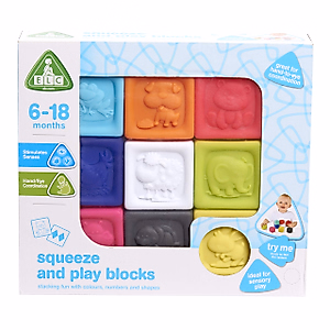 Early Learning Centre Squeezy Stacking Blocks, Stimulates Senses, Hand Eye Coordination, Kids Toys for Ages 06 Month, Amazon Exclusive