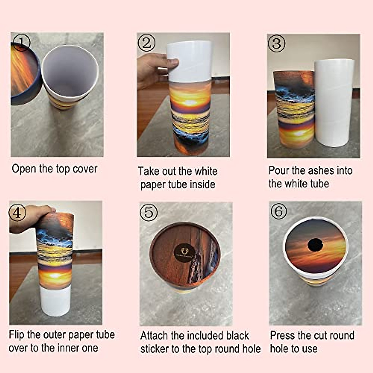 Ocean Sunset Scattering Urn – Biodegradable Scatter Tube for Ashes - Cremation Urn for Adult Ashes (Large)