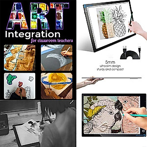 XIAOSTAR Light Box Drawing A4,Tracing Board with Brightness Adjustable for Artists, Animation Drawing, Sketching, Animation, X-ray Viewing