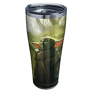 Tervis Triple Walled Star Wars - The Mandalorian Child Gazing Insulated Tumbler Cup Keeps Drinks Cold & Hot, 30oz, Stainless Steel