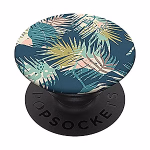 Palm Leaves Pop Mount Socket Banana Tree Pattern PopSockets PopGrip: Swappable Grip for Phones & Tablets