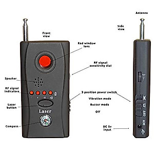 DYAN Hidden Camera GSM Audio Bug Detector Anti Spy Finder GPS Signal Lens Detector - Camera Detector - Bug Detector