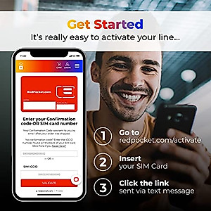 RedPocket Mobile $40/Month Phone Plan, Free SIM Card for Verizon Wireless-Compatible Phone, Unlimited Data, Talk & Text, 25GB High-Speed 5G & 4G Data