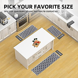 KOKHUB Kitchen Mat,1/2 Inch Thick Cushioned Anti Fatigue Waterproof Kitchen Rug, Comfort Standing Desk Mat, Kitchen Floor Mat Non-Skid & Washable for Home, Office, Sink,17.3"x28"- Grey