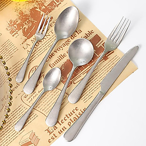 Utensil Sets for Kitchen 24 Pieces Silverware Set for 4 kitchen Utensils Set Utensils Flatware Stainless Steel Mirror Effect Formal Occasions Best Gift Combo Family Gatherings Silvery Z1
