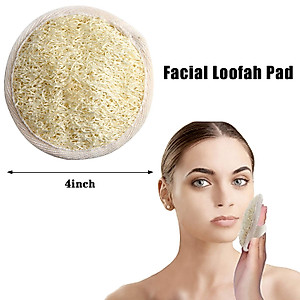 FEBSNOW Loofa Body Scrubber - 4 PCS Exfoliating Loofah Back Scrubber Natural Luffa Shower Bath Sponge Exfoliating Washcloth Face Scrubber Pad for Deep Clean & Invigorate Your Skin
