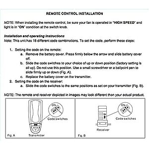 Pikeman Ceiling Fan Remote Control Replace Hampton Bay Thermostatic LCD W Fan Timer FAN-9T L3HFAN-9T (Remote Only)
