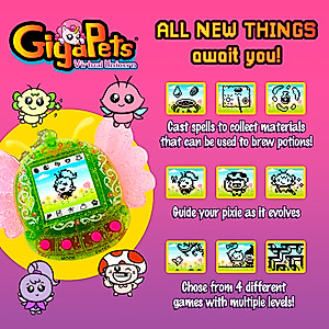 Top Secret Toys Giga Pet Virtual Pet for Kids Ages 5 and Up, 90s Throwback, Green Pixie | 25th Anniversary Edition Upgraded Collector’s Edition | Kids Learn to Take Care of a Pet