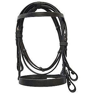 Black Leather Horse Bridle - Plain Hunter Bridle for Horses - COB Size