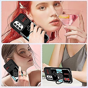 Funermei (2in1 for Samsung Galaxy A23 5G Case for Women Game-Boys Cute Console Phone Cover Girls Men Cartoon Fashion Cool Design with Camera Cover and Ring Stand for Galaxy A23 5G/4G Case
