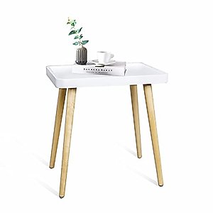 Side/Tray Table, Small End Table Accent Table Living Room Bedroom Balcony Office, Modern Side Table Bedside Table Home Decor, Small Side Table for Small Spaces, (White)