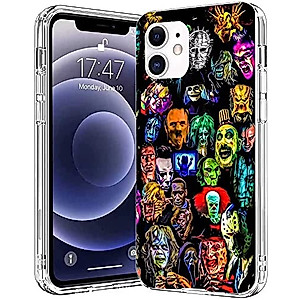 TASWUW Phone Case Compatible with iPhone 13 Mini Halloween Horror Collection Soft Silicone Shockproof TPU Protective Pure Clear Phone Cover Case