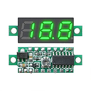 diymore 5PCS 0.28"Mini DC Voltmeter 3-Wire LED Display DC 0-100V Voltage Tester for 1-8s Lipo/Li-ion/LiMn/Li-Fe (White+Red+Yellow+Blue+Green)